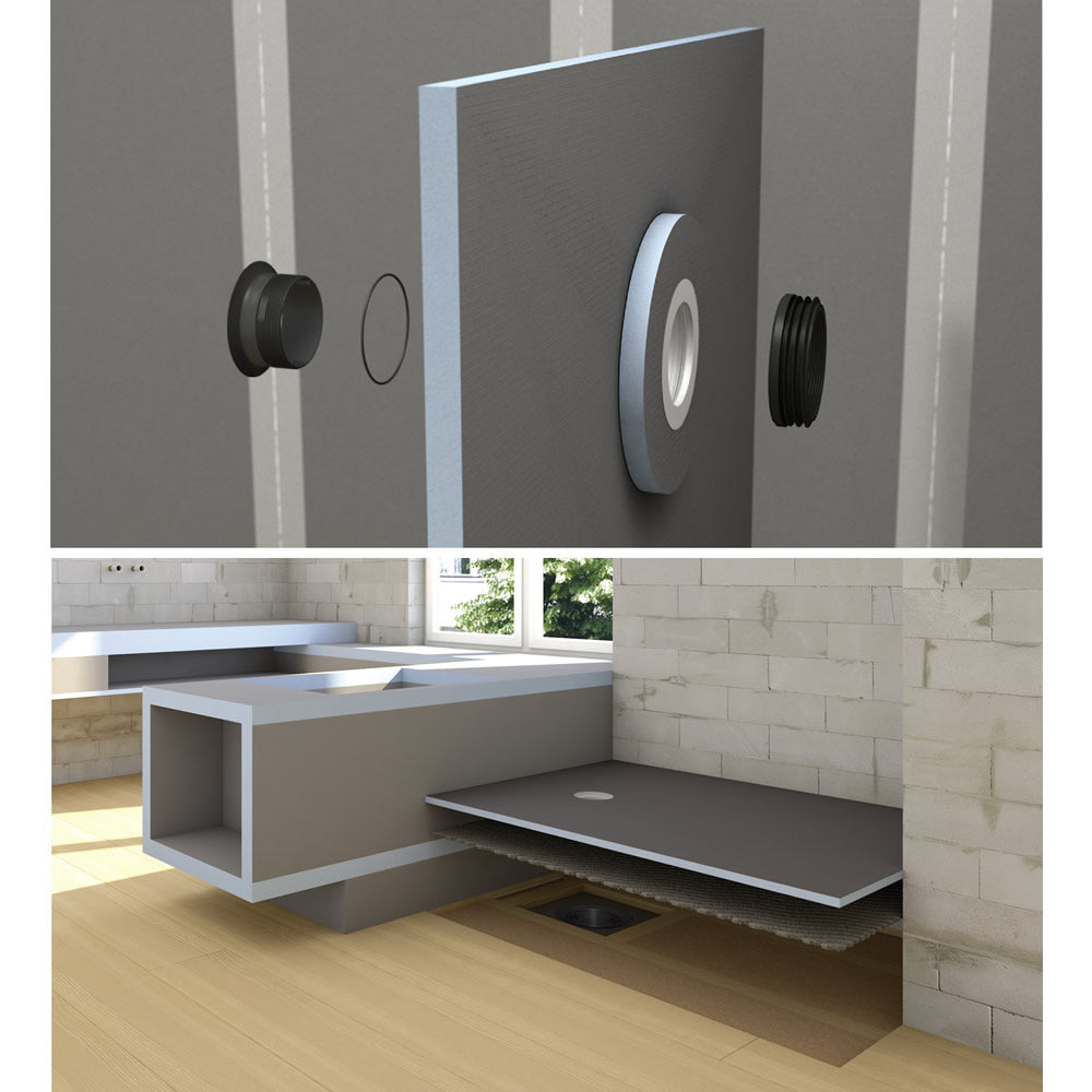 wedi Fundo Ligno Plus Wet Room Tray: 1400 x 900 x 23mm OFFSET Drain