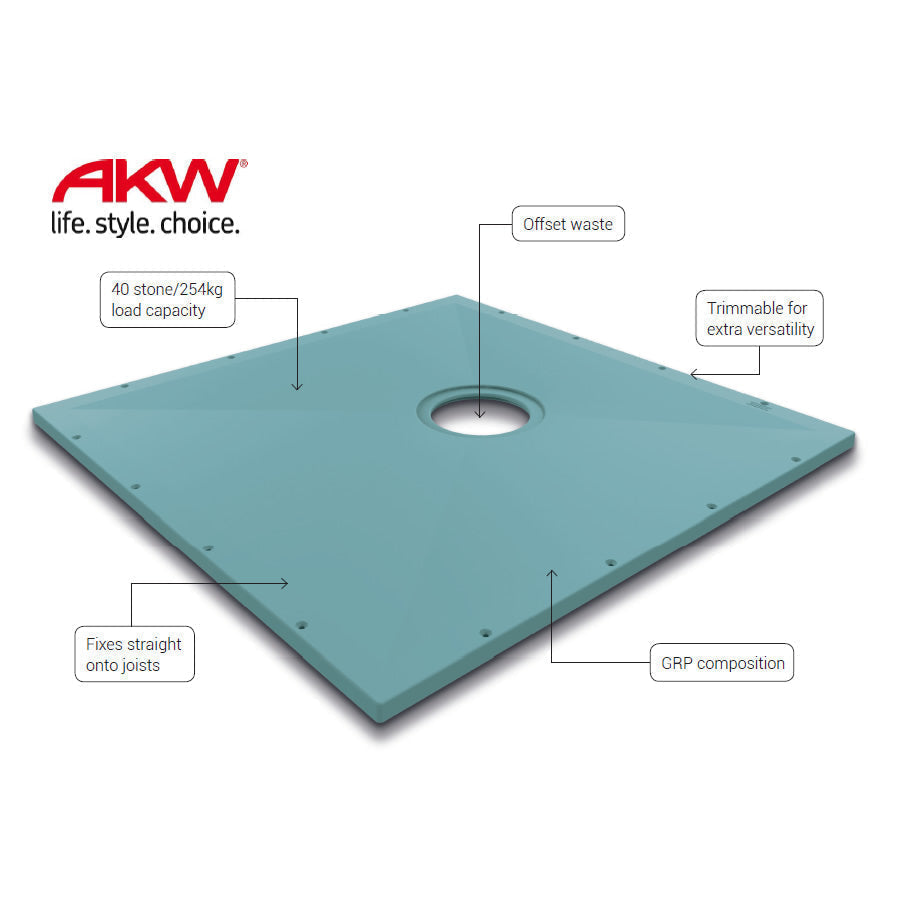 AKW Tuff Form Wet Room Shower Tray 1400 x 900 x 22mm - Buy Online