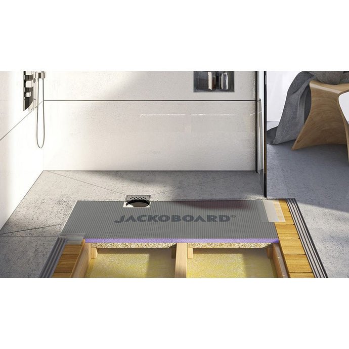 Jackoboard Aqua Flat Wet Room Shower Tray & Drain: 1000 x 1000 x 20mm