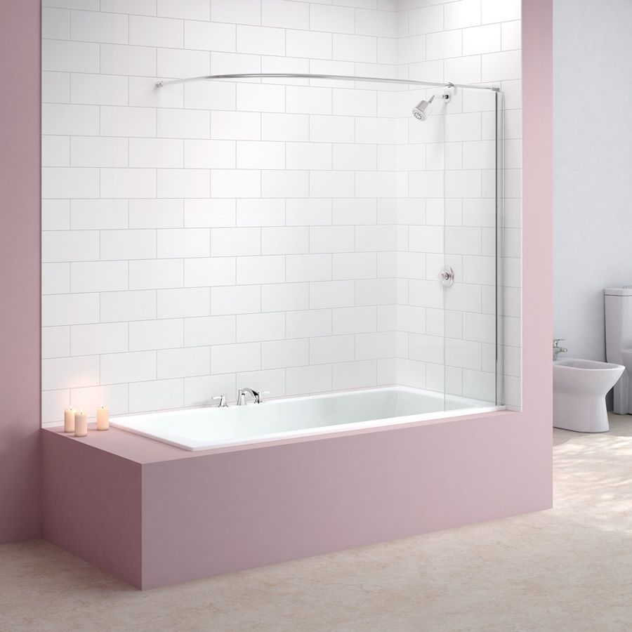 Merlyn 6mm Inline Panel Bath Screen & Curtain Rail - MB5