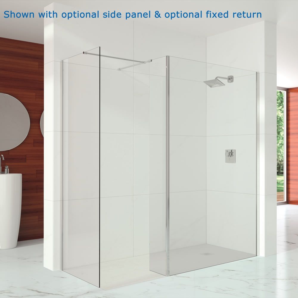 Merlyn 10 Series Showerwall Wet Room Shower Screen 1200mm: 10mm Thick