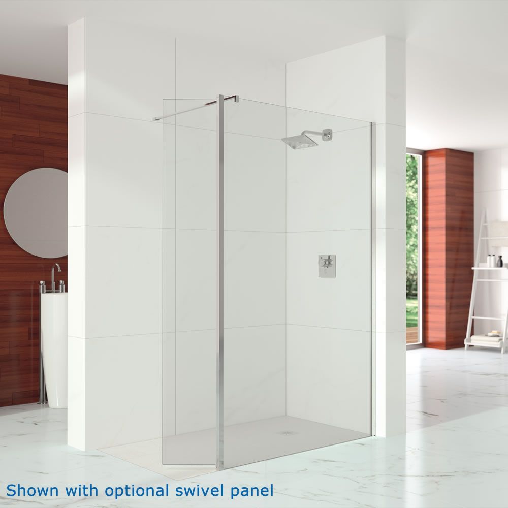 Merlyn 10 Series Showerwall Wet Room Shower Screen 400mm: 10mm Thick