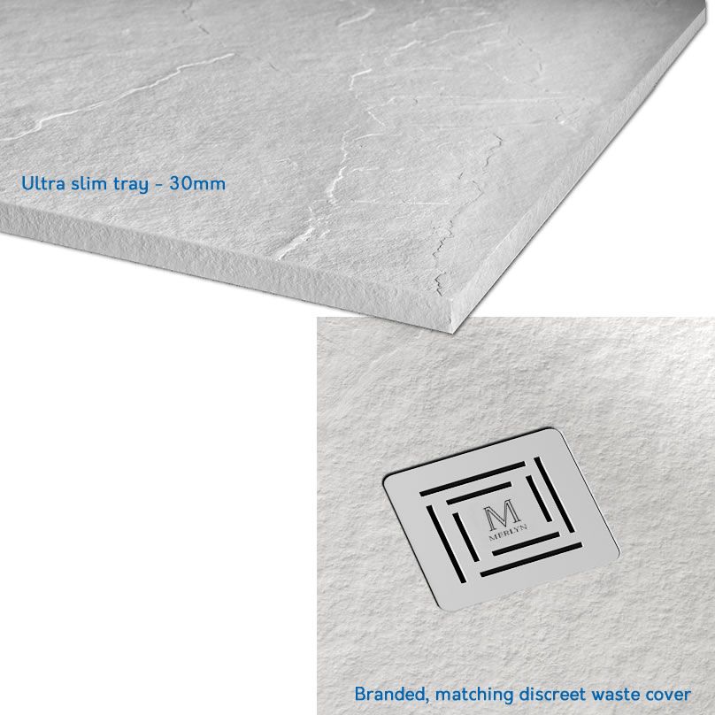 Merlyn Truestone Textured Shower Tray Quadrant - 900 x 900 x 30mm