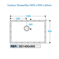 Contour ShowerDec Wet Room Shower Tray Floor Former: 1400 x 900 x 24mm ...