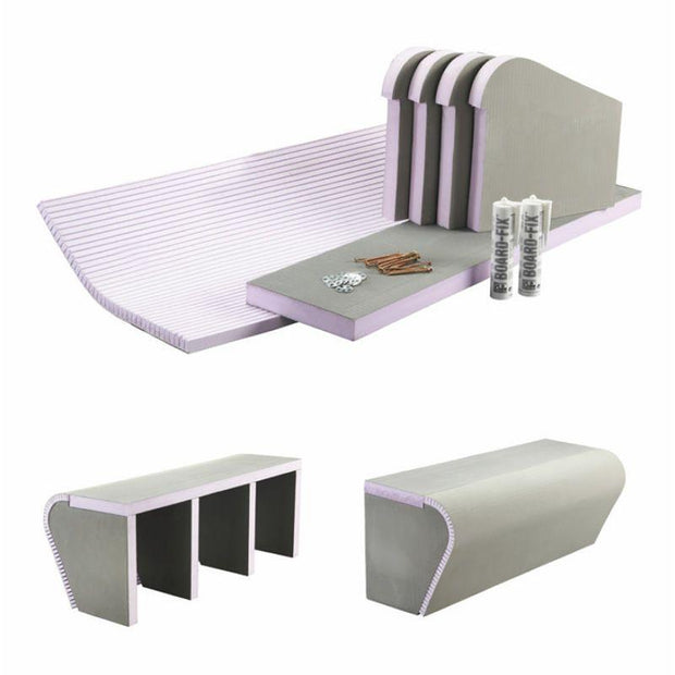 Wet Room Shower Tileable Bench Seat - Curved Edge
