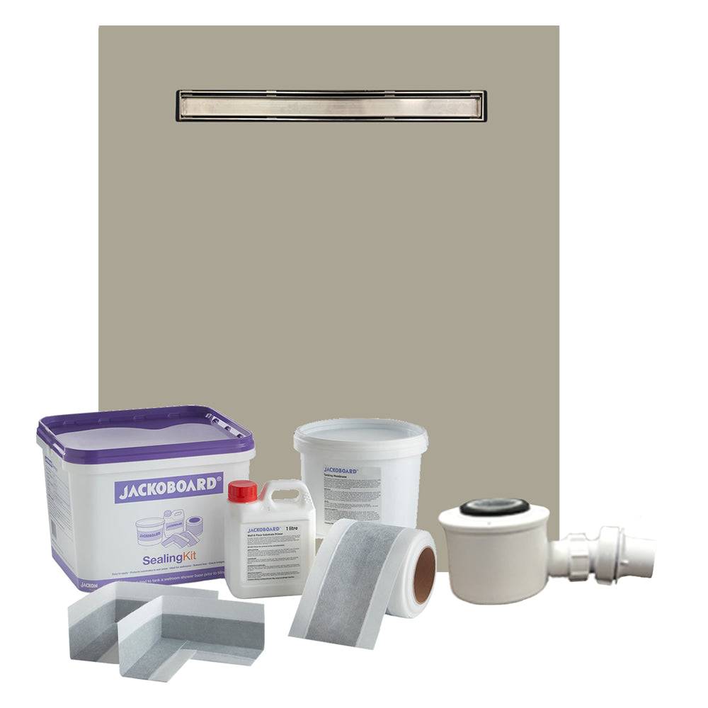 WetBase® Linear Wet Room Shower Tray Kit Reversible Cover 1000 x 800mm